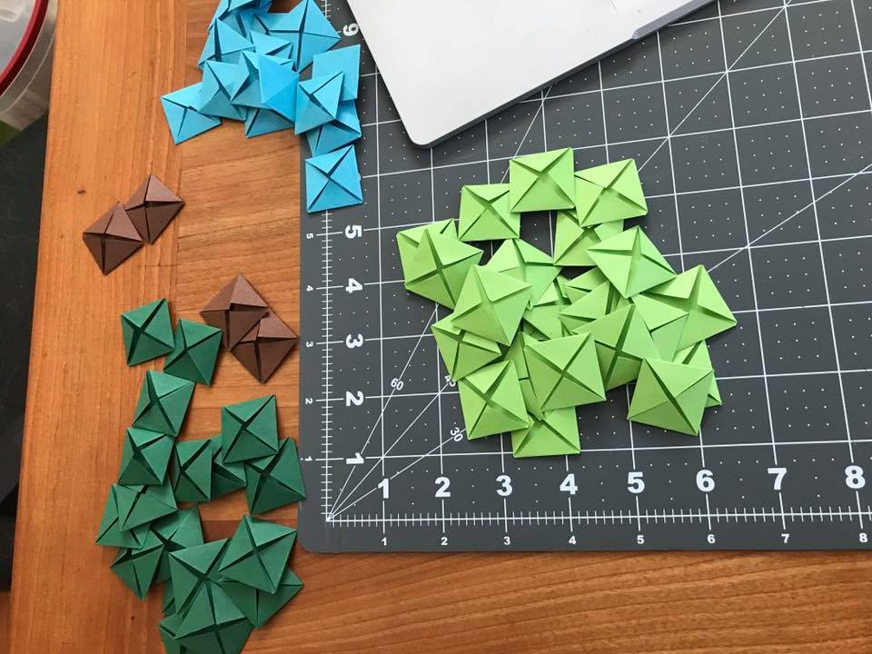 Live Oak Tree from Savannah origami mosaic by Kelly Barker