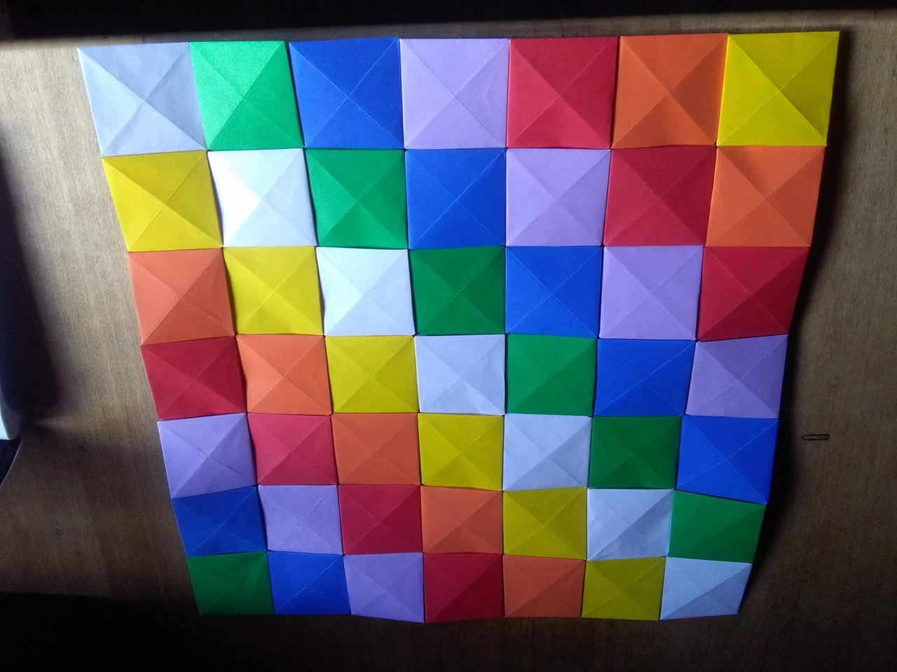 Wiphala origami mosaic by Luciana Segura
